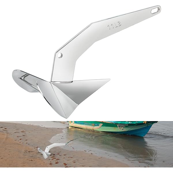 FUCNEN Galvanized Delta Anchor Boat Anchor 13 Lb / 6 Kg Fast Set ...