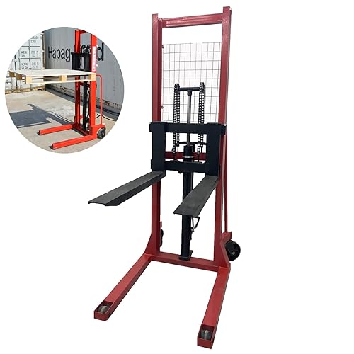 TECHTONGDA Manual Stacker Hand Pallet Forklift Hydraulic Material Lift ...