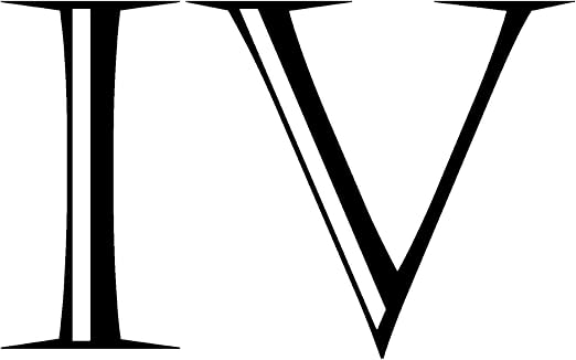 Amazon.com: hBARSCI IV - Roman Numerals Vinyl Decal - 5 Inches - for ...