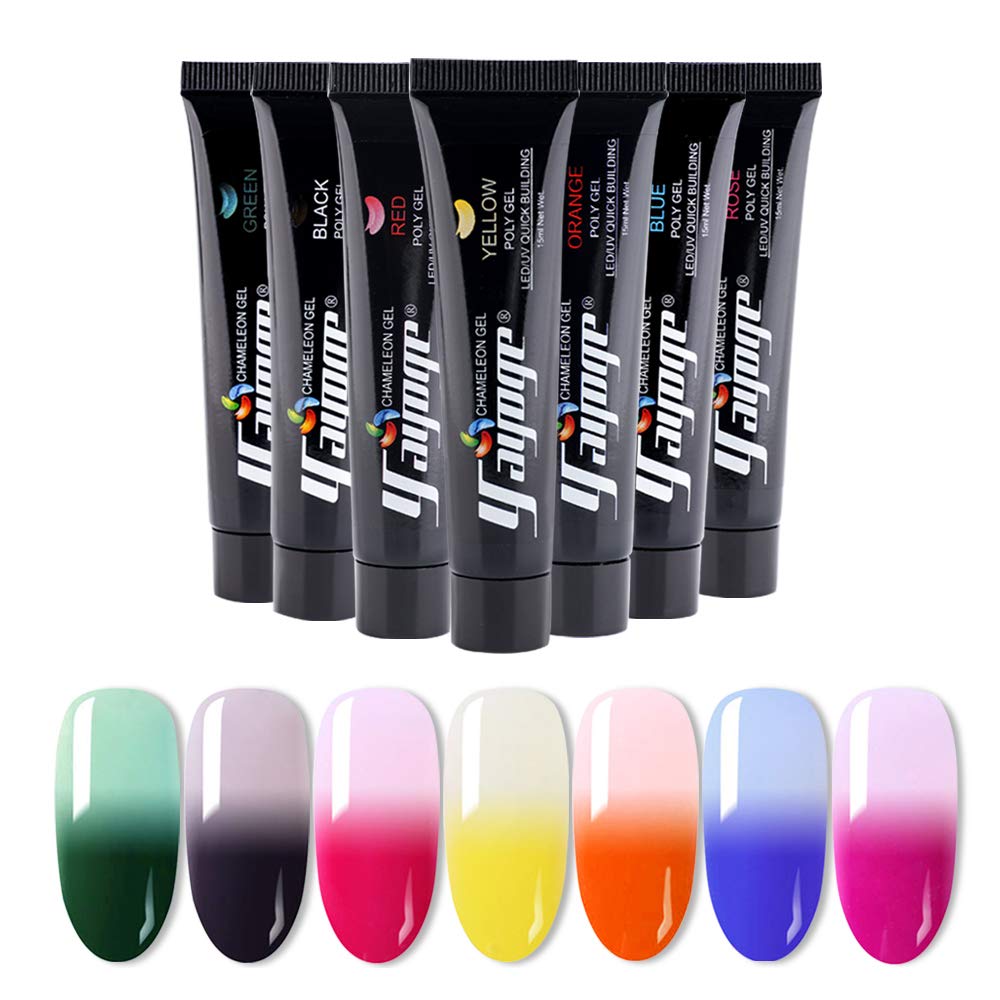 Amazon.com : Yayoge Poly Nail Gel Nail Extension Gel, Temperature ...