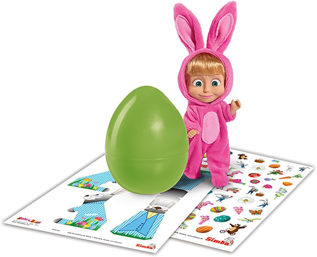 Simba 109301025 – Masha and Bear Rabbit Costume with Egg – BigaMart