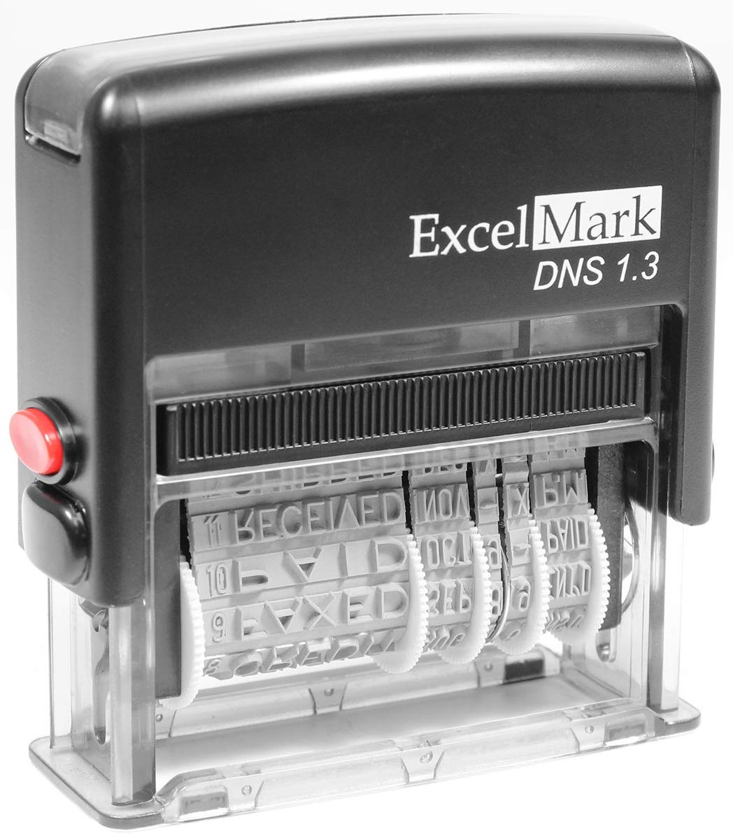 ExcelMark Self-Inking Stock Message Date Stamp - DNS 1.3 (Black Ink) on ...