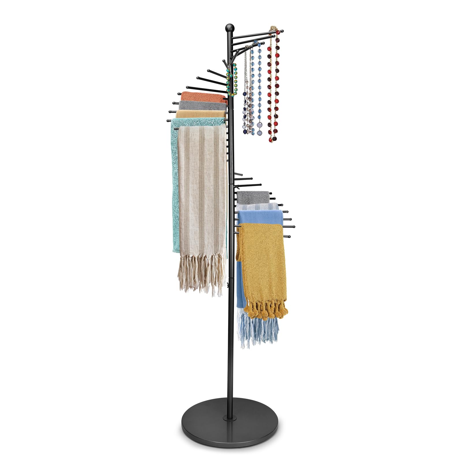 Vrietina Metal Scarf Rack, Freestanding Spiral Scarf Holder Commercial ...