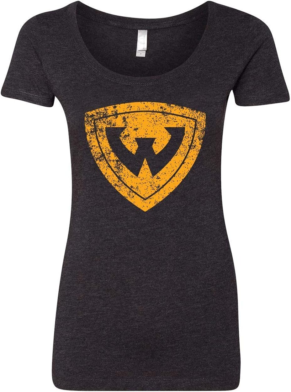 Amazon.com: CreateMyTee | Wayne State Distressed Shield Logo Ladies ...