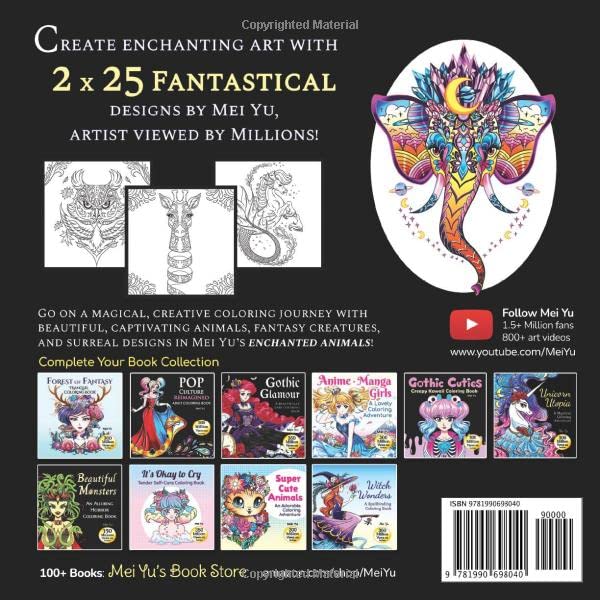 Enchanted Animals: A Magical Coloring Book: Relaxing Fantasy Coloring ...