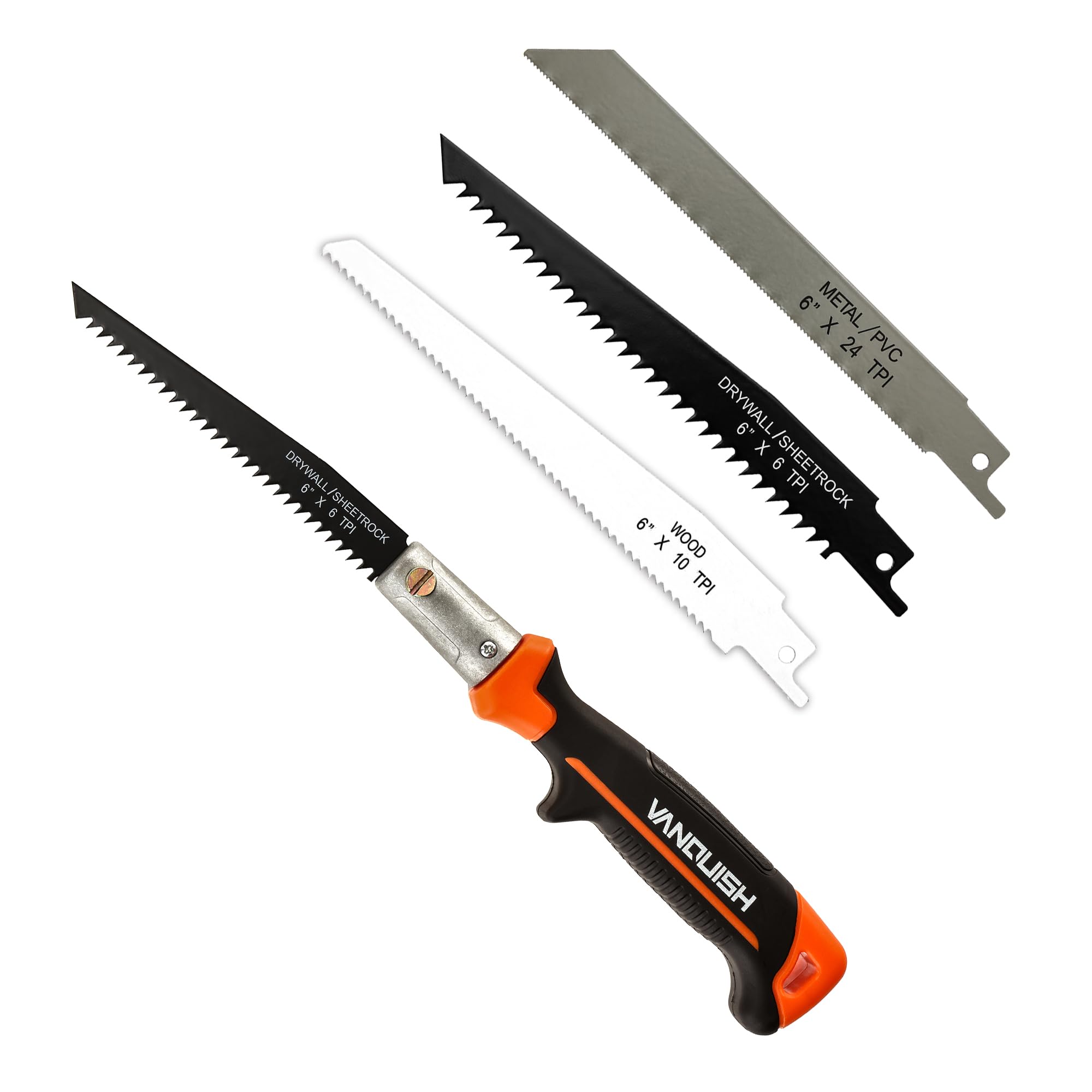VANQUISH 3 in 1 Multi Blade Hand Saw, 6 inch Hacksaw with Replaceable ...