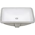 Ruvati 21 x 14 inch Undermount Bathroom Sink - White Rectangular ...