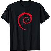Amazon.com: Linux lover Tee Debian Spiral Logo Open Source Os T-Shirt ...