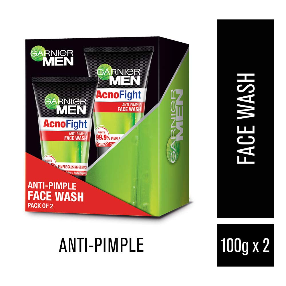 30% Off : Garnier Men Acno Fight Anti-Pimple Facewash, Pack of 2, 200g ...