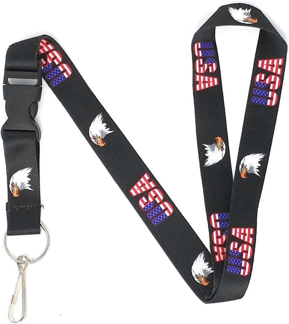 Amazon.com: American Flag Lanyard Keychain and ID Holder with ...
