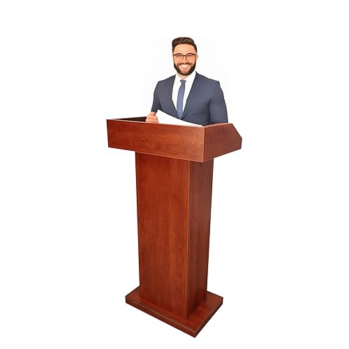 FixtureDisplays® 22 X 15 X 43" Podium Wood Deluxe Reception Lectern ...