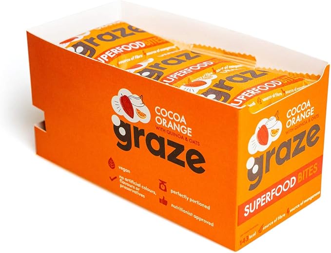 Graze Cocoa Orange Superfood Oat Bites - Vegan Healthy Snack with ...