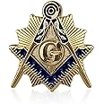 Amazon.com: Square & Compass Gold & Blue Masonic Lapel Pin: Clothing ...