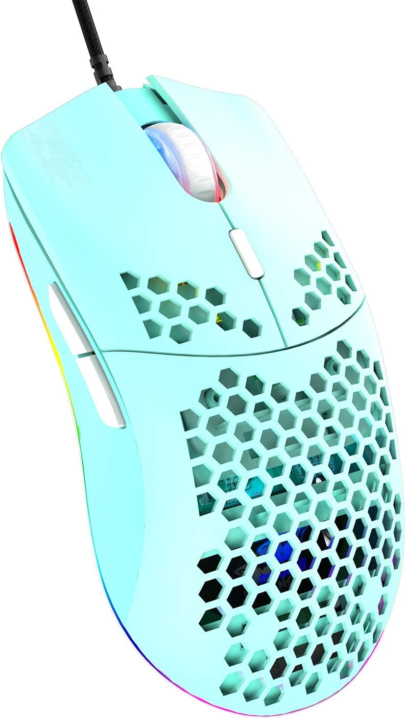 Wired Gaming Mouse, 6 RGB Lighting 6400 DPI Programmable USB Gaming ...