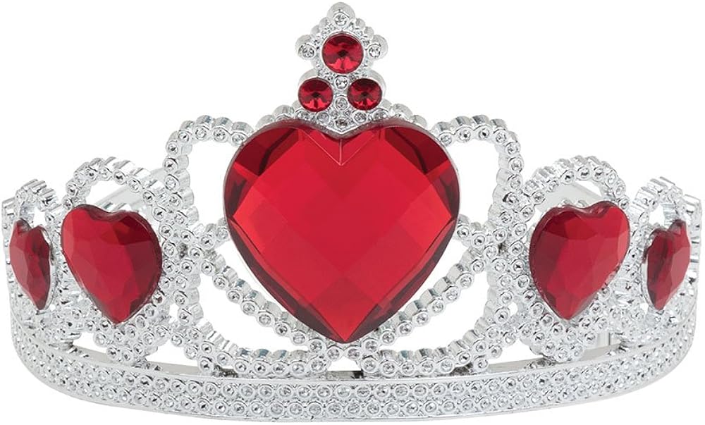 Bristol Novelty BA880C Plastic Tiara with Red Stone, Girls, Silver, One ...