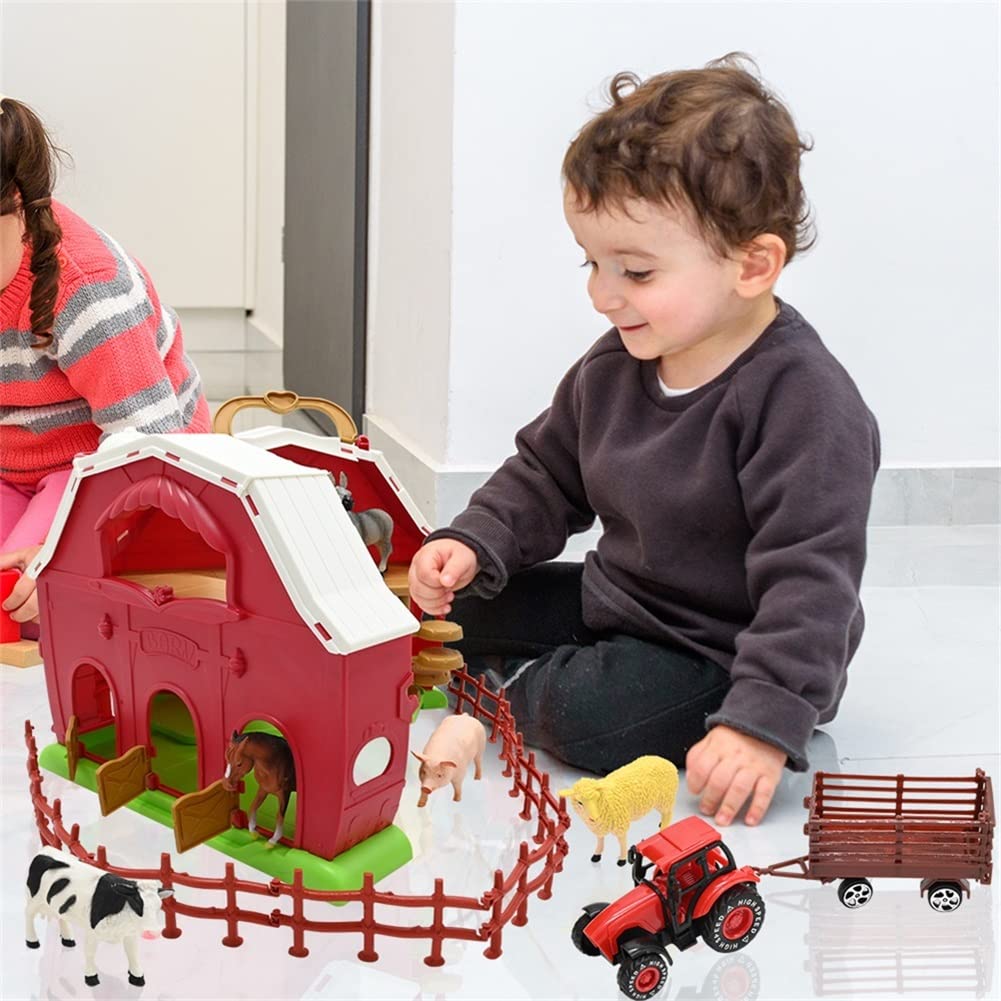 Mua Red Barn and Farm Animal Figures Playset, 20Pack Preschool STEM ...