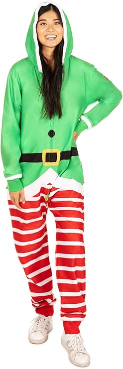 Tipsy Elves' Women's Elf Jumpsuit - Green Christmas Helper Holiday ...