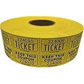 Amazon.com: The Ticket GURU-Large Number Raffle 50/50 TICKETS-2000/ROLL ...