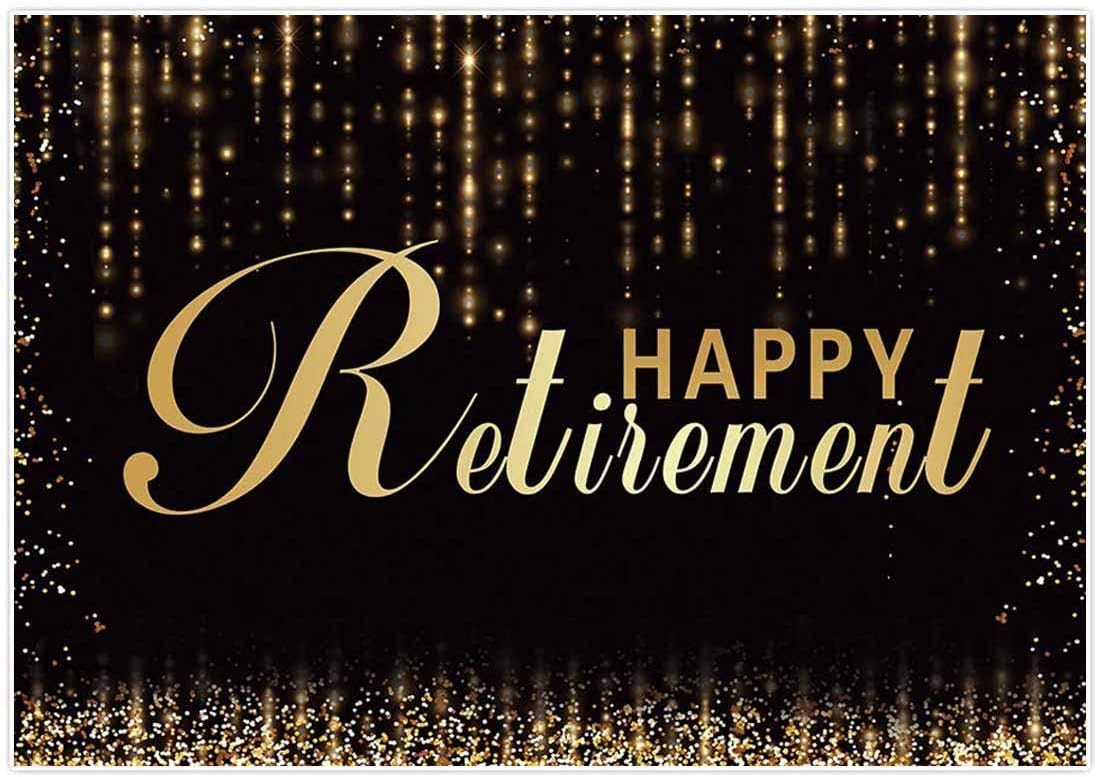 Amazon.com : Allenjoy 7x5ft Happy Retirement Party Backdrop Black and ...