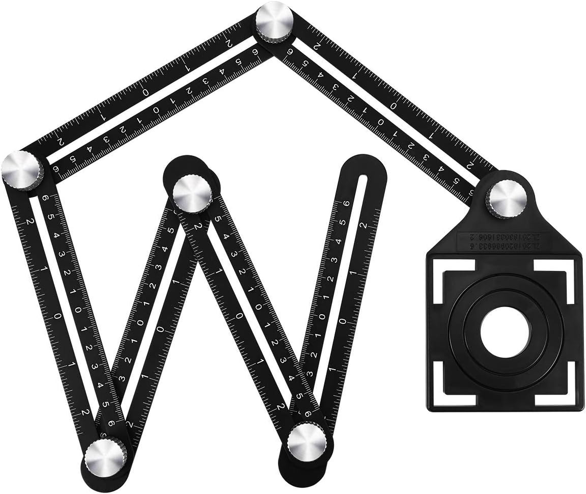 Multi Angle Measuring Ruler, Six-Sided Folding Ruler Premium Aluminum ...