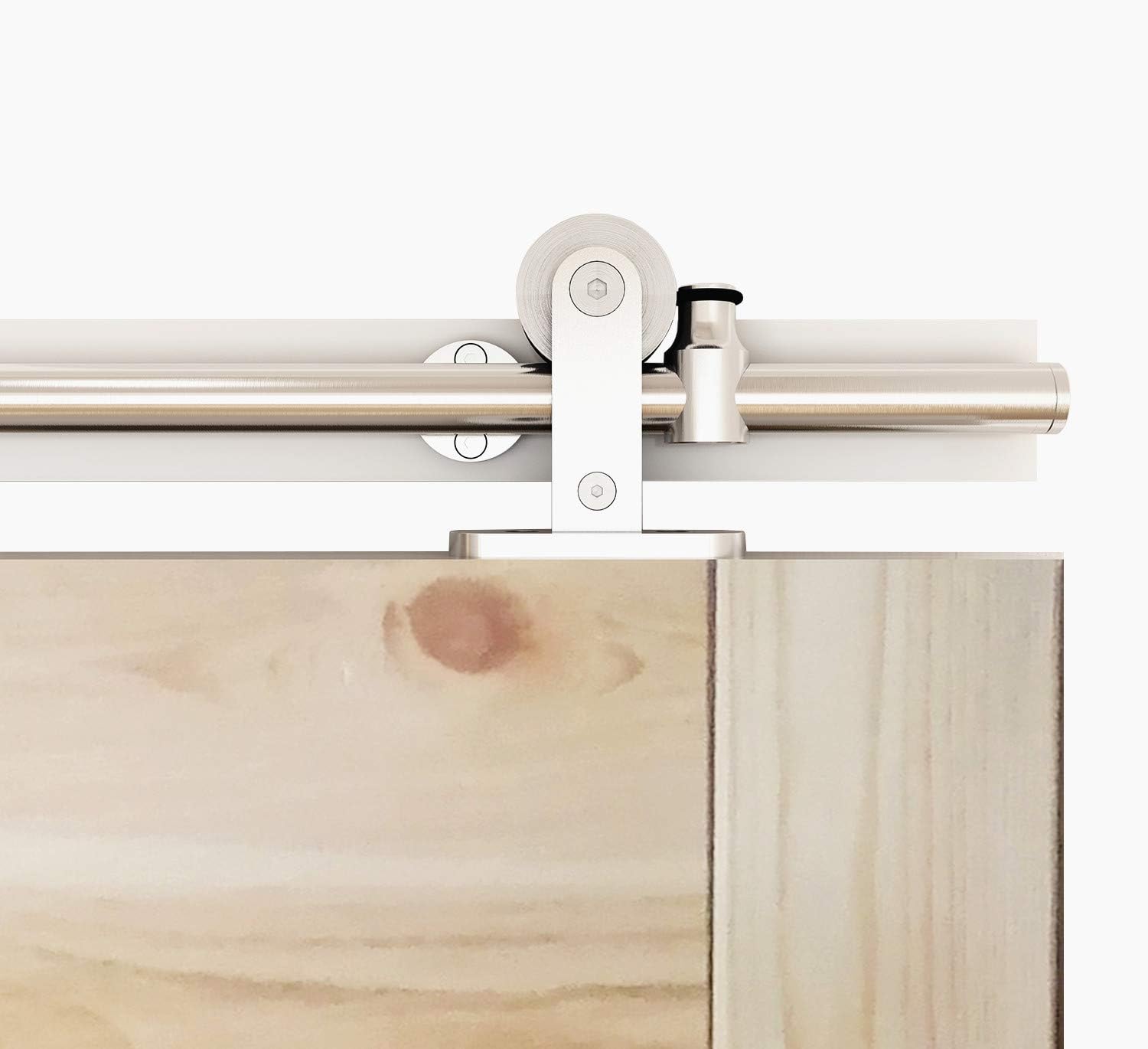 AiHom 2m Stainless Steel Slding Door Barn Track Kit Hardware Sliding ...