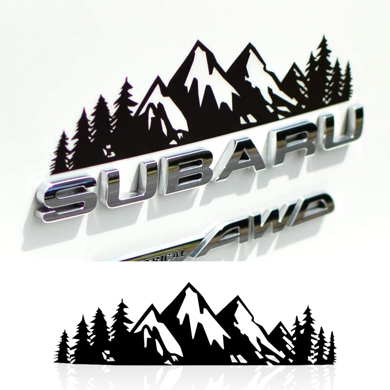 Mua 7 Inch Snow Mountain Tree Decal Sticker, Mountains Graphic Logo ...