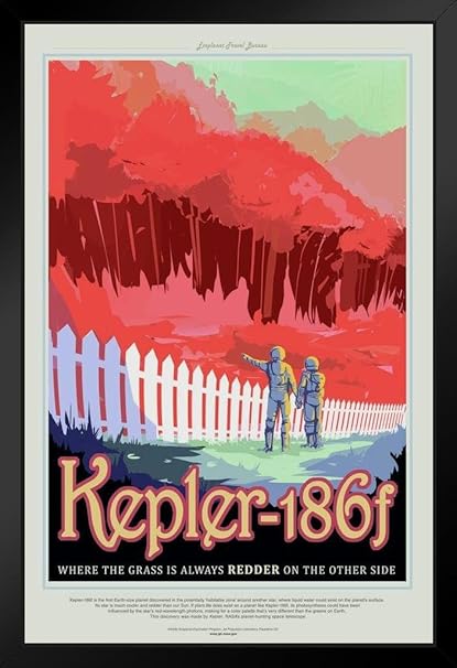 Amazon.com: Kepler 186f NASA Space Travel Black Wood Framed Art Poster ...