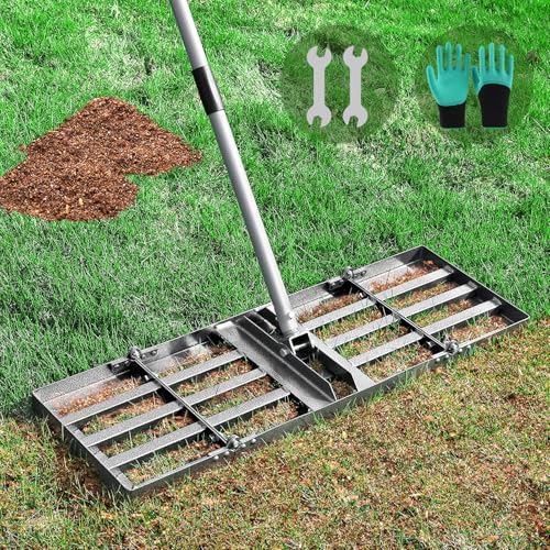 REAPALOT Lawn Leveling Rake, Lawn Leveler with Stainless Steel Long ...