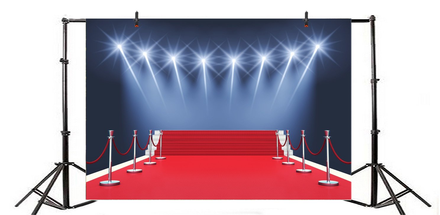 Mua AOFOTO 10x7ft Stage Red Carpet Backdrop Star Catwalks Spotlight ...