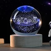 Amazon.com: 3D Solar System Crystal Ball with Wood Base, Engraved ...