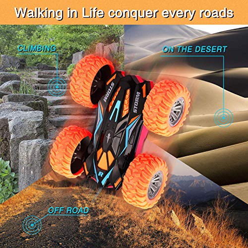 MSLAN Cyclone Mini Remote Control Car for Kids - Double Sided Fast Off ...