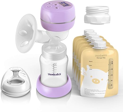 Yunbaby Electric Breast Pump, Portable Milk Pump Breastfeeding with ...