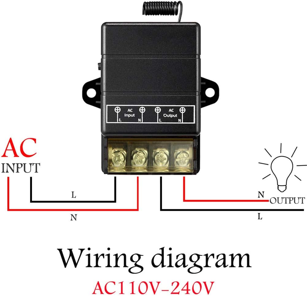 YETOR Wireless Remote Switch,220V/230V/240V /40A Relay Wireless RF ...