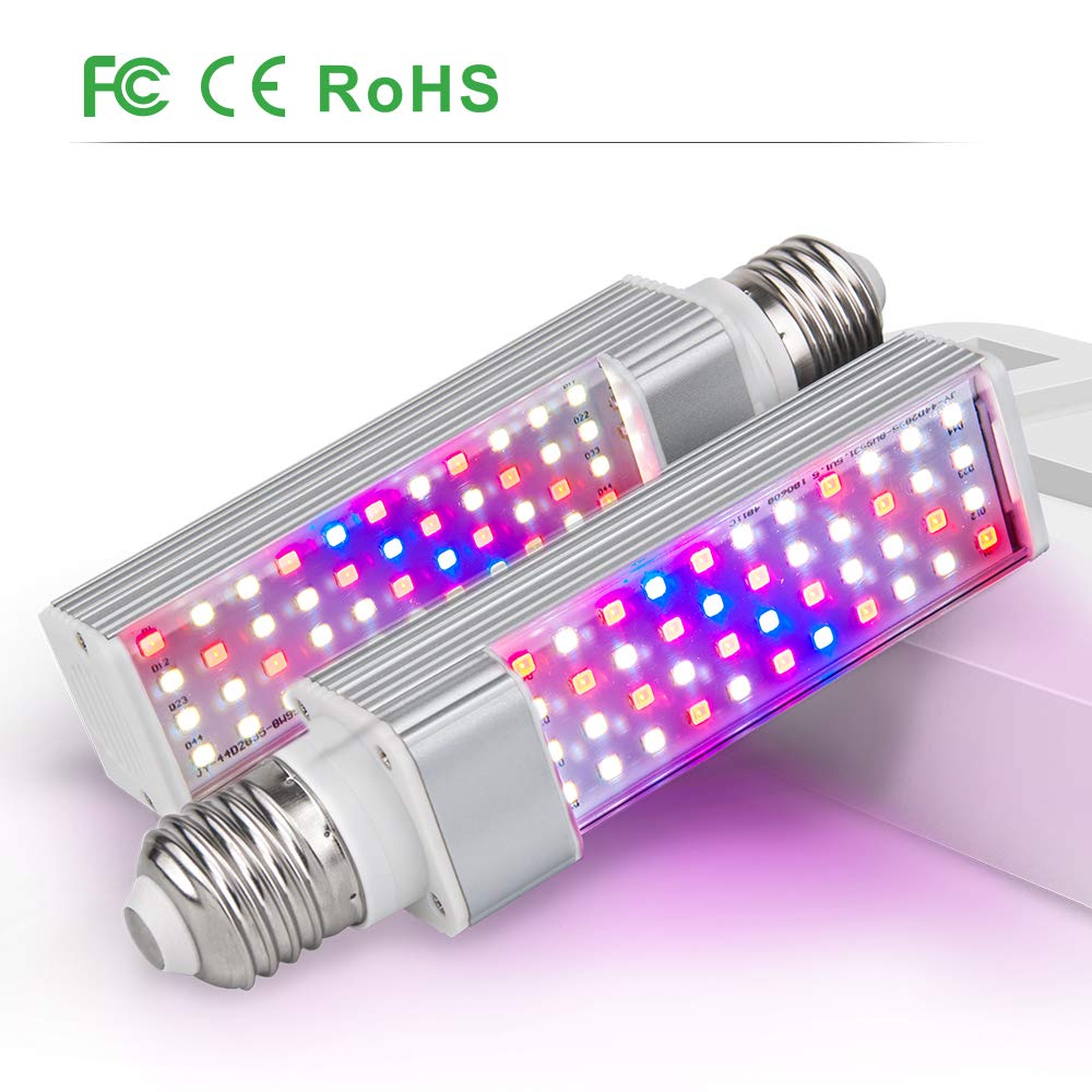 Relassy Grow Light Bulbs 2Pack 44 LEDs Full spectrum LED Grow Light ...