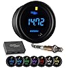 GlowShift Black 7 Color Digital Wideband Air/Fuel Ratio AFR Gauge Kit ...