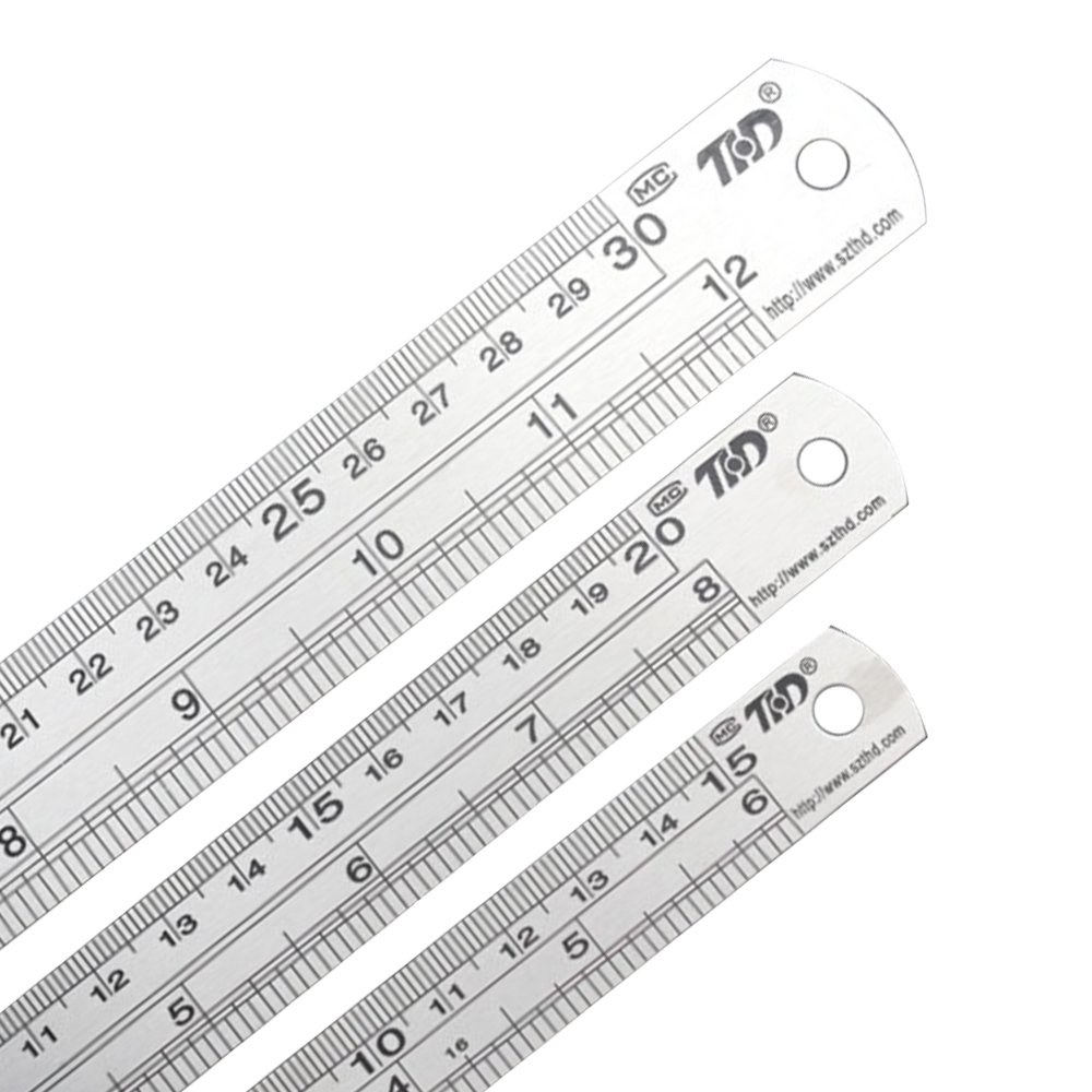 Metall-Lineal aus Edelstahl, Lineal, Messwerkzeug mit geraden Kanten ...