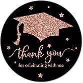 Amazon.com : Blue Black Graduation Thank You Stickers, Congrats Grad ...