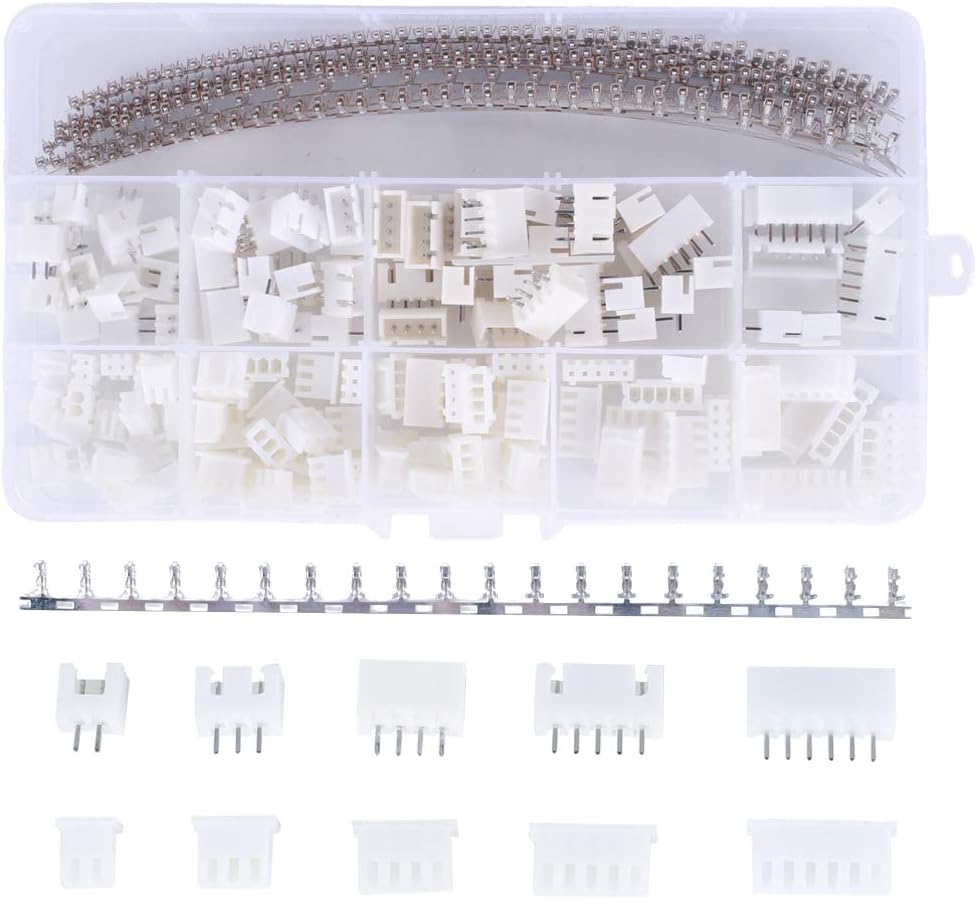 KAILEE 460PCS 2.54mm JST Kit JST Connector Kit JST-XH 2/3/4/5/6 Pin ...