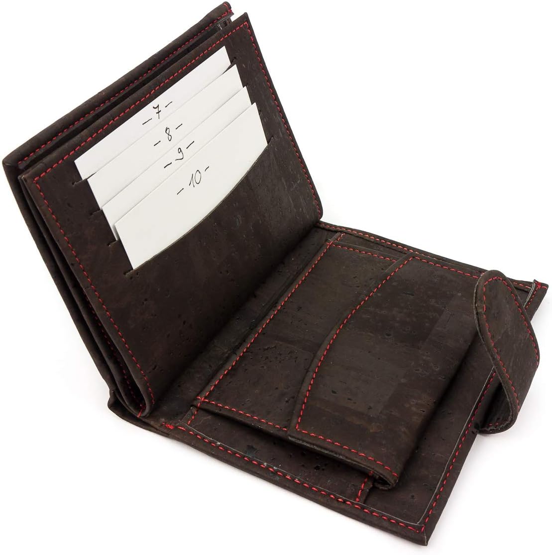 Small Cork Wallet with Zip and Coin Pouch – Vegan Cork Slim Wallet with ...