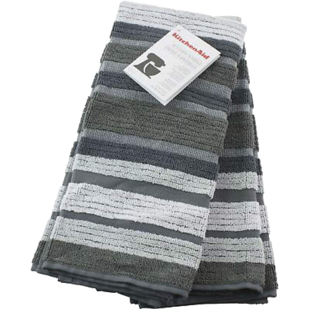 KitchenAid 2 Pack Striped Deluxe Silver Towels kitchenaid-2-pack-striped-deluxe-silver-towels