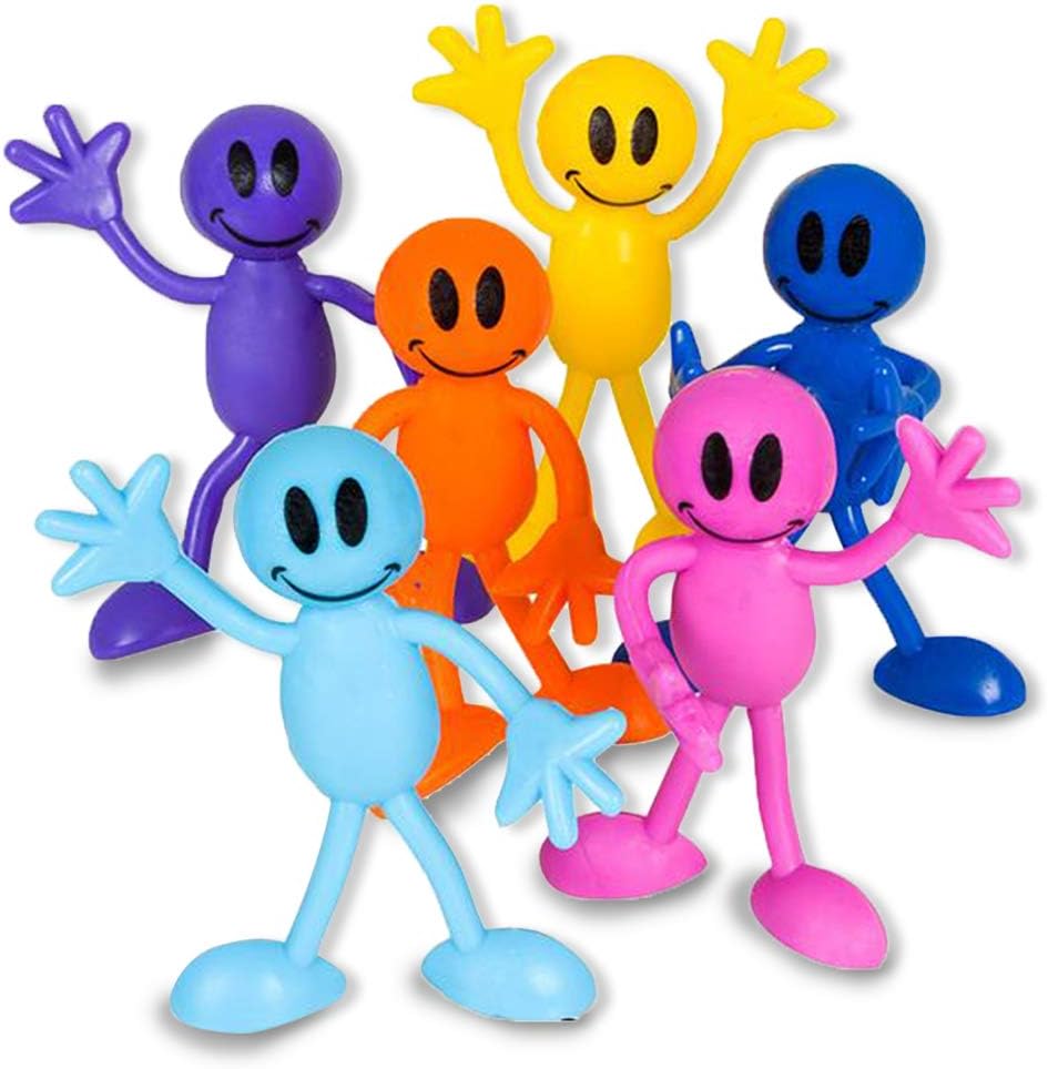 Amazon.com: ArtCreativity Bendable Smile Figures, Set of 12 Smile Face ...