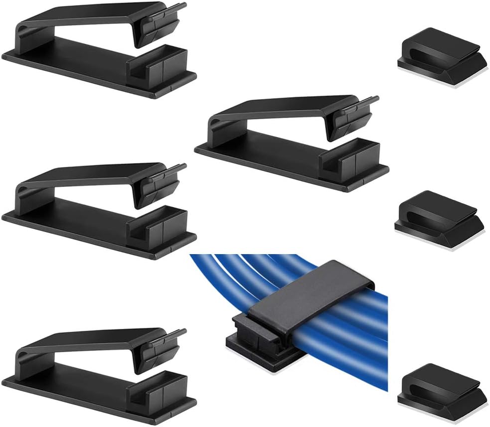 80 Pcs Clips Câble Adhésifs Clips de Fils Clips de Gestion de Câbles ...