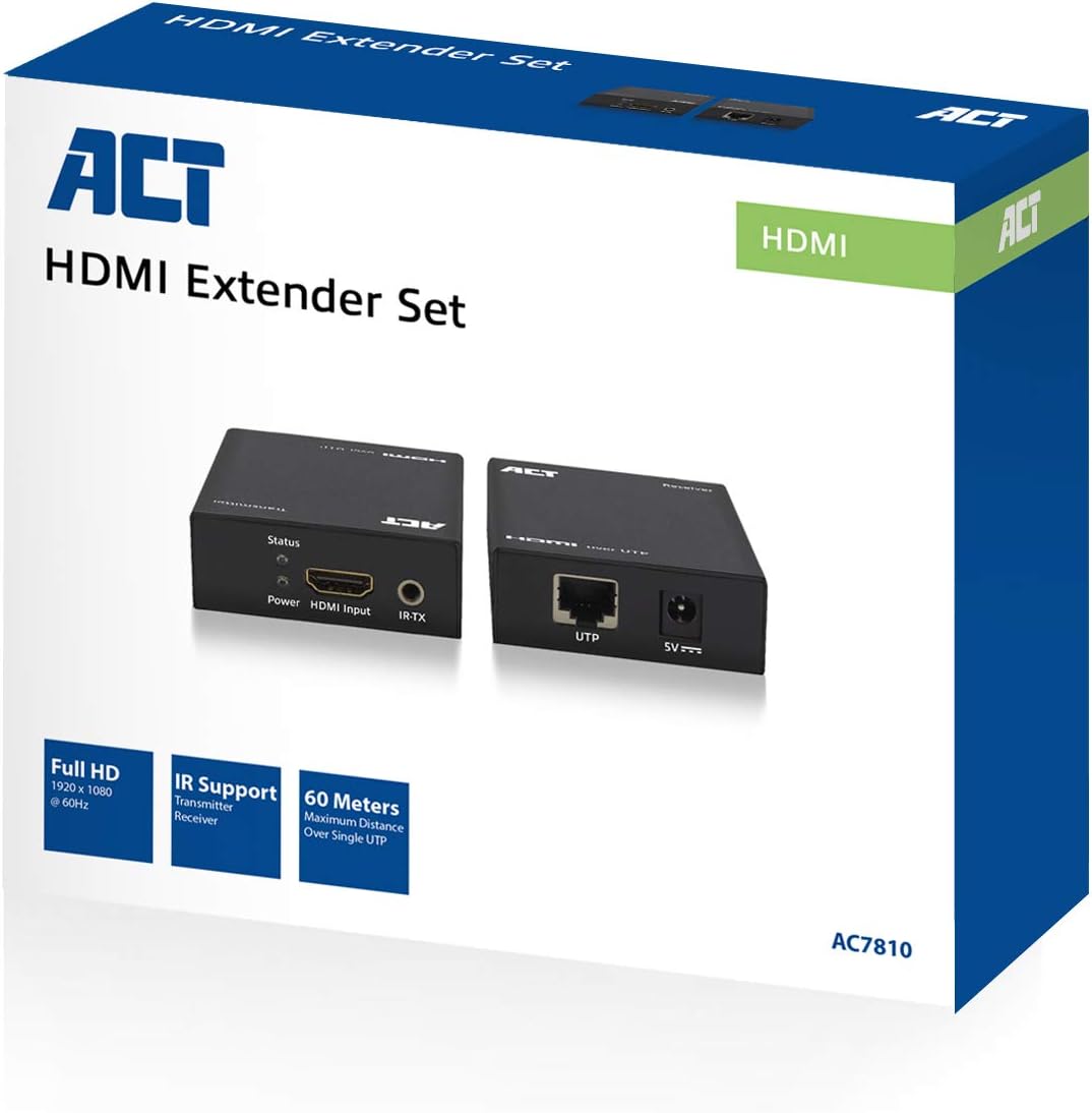 HDMI Extender Set 60 m Single CAT6, 3D and IR Support – BigaMart