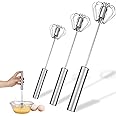 Amazon.com: Stainless Steel Semi-Automatic Whisk, Stainless Steel Egg ...
