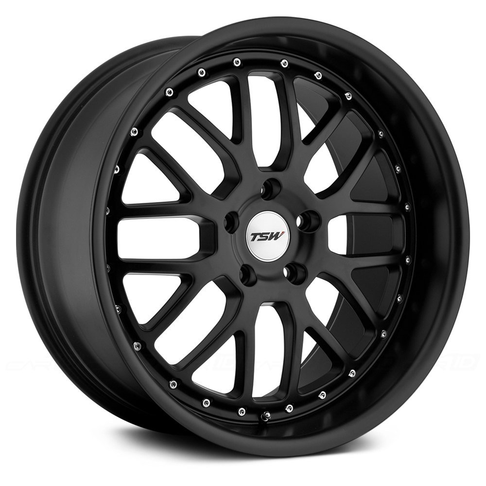 Amazon.com: TSW 17 Inch 17x8 wheels VALENCIA Matte Black wheels rims ...