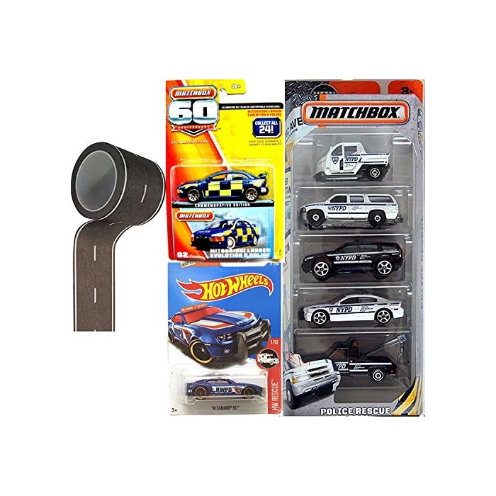 Buy Matchbox Police Car set 7-Car Squad NYPD Police Rescue Hot Wheels ...