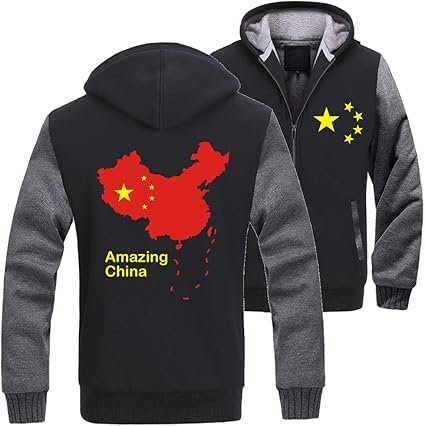 Amazing China Chinese Flag Thick Hoodie Sweatshirt Winter Coat Warm ...