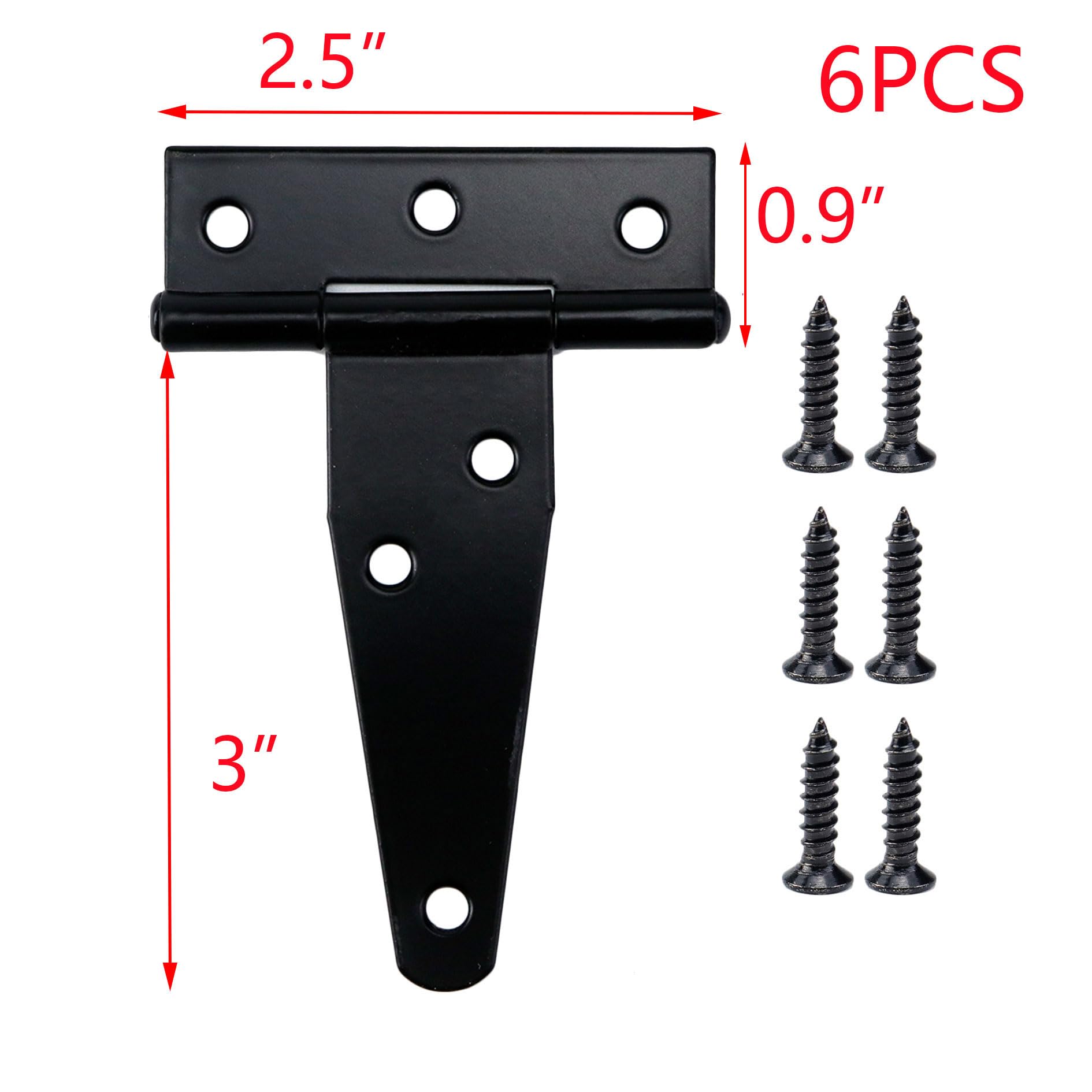 T Tulead Iron T-Strap Shutter Hinge Shed Barn Straps Gate Black Hinges ...