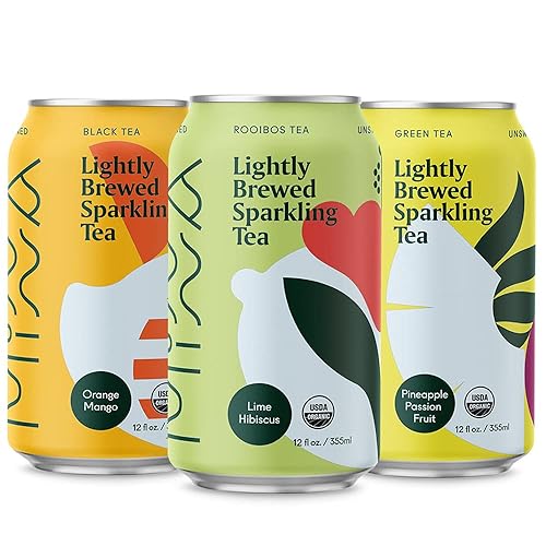 Minna Organic Sparkling Iced Tea - VARIETY PACK: No Sugar, Zero Calorie ...