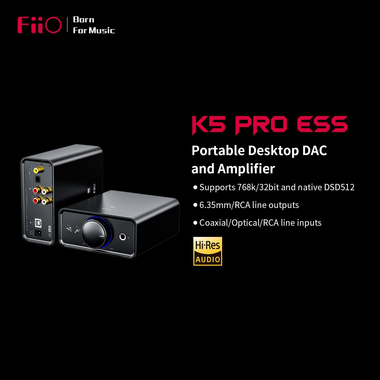 Mua FiiO K5Pro ESS Amplifier Headphone Amps Stereo High Resolution Portable Desktop DAC 768K ...